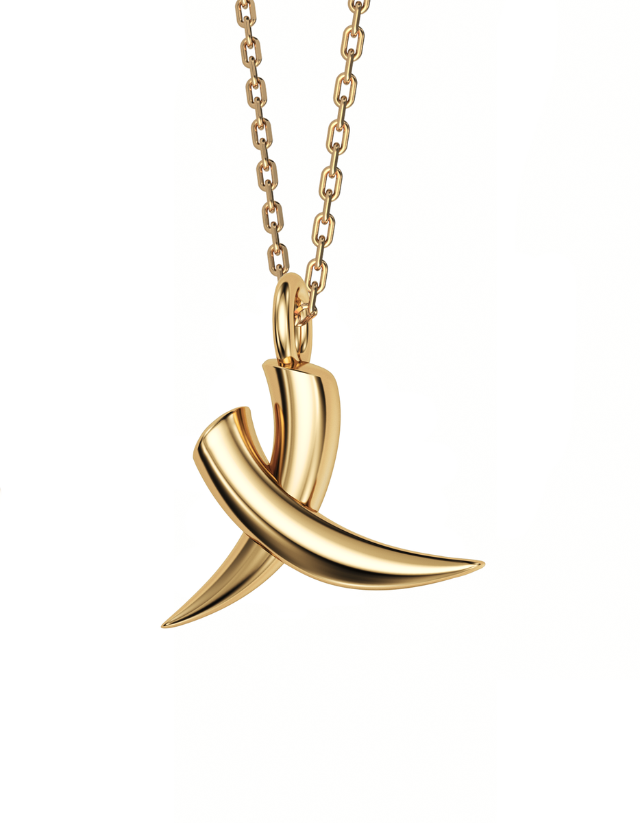 Crossed Tusk Necklace 14k / 18k Gold – VARGAS GOTEO JEWELRY